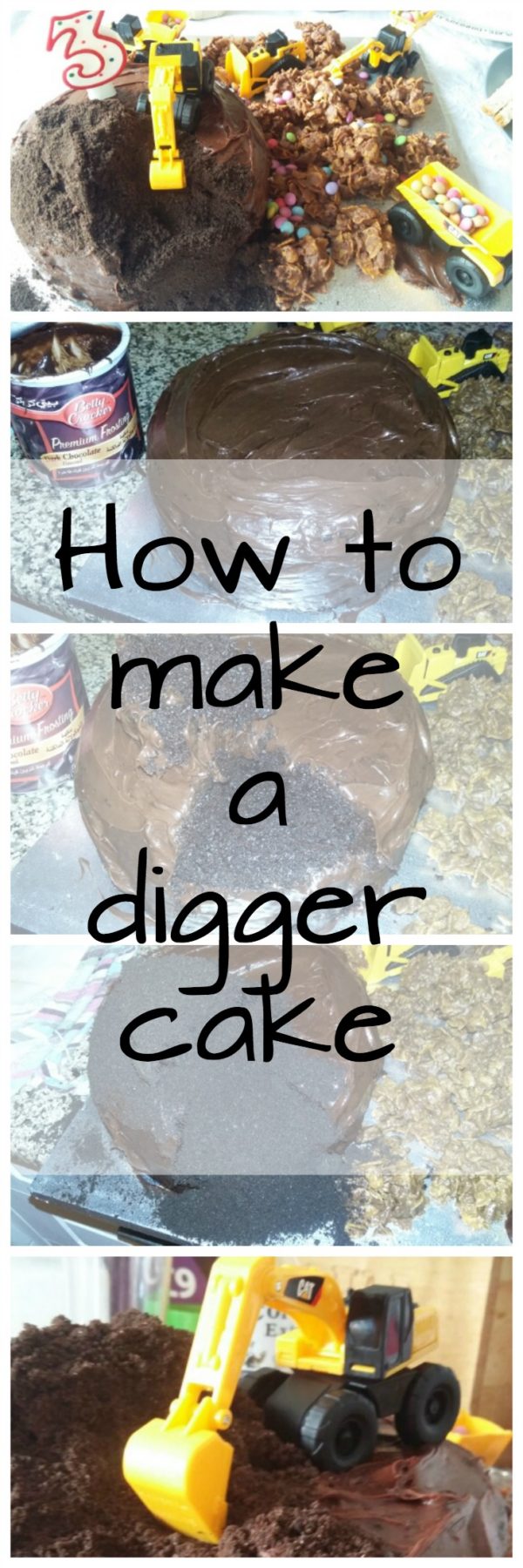 How to Make a Construction Digger Cake